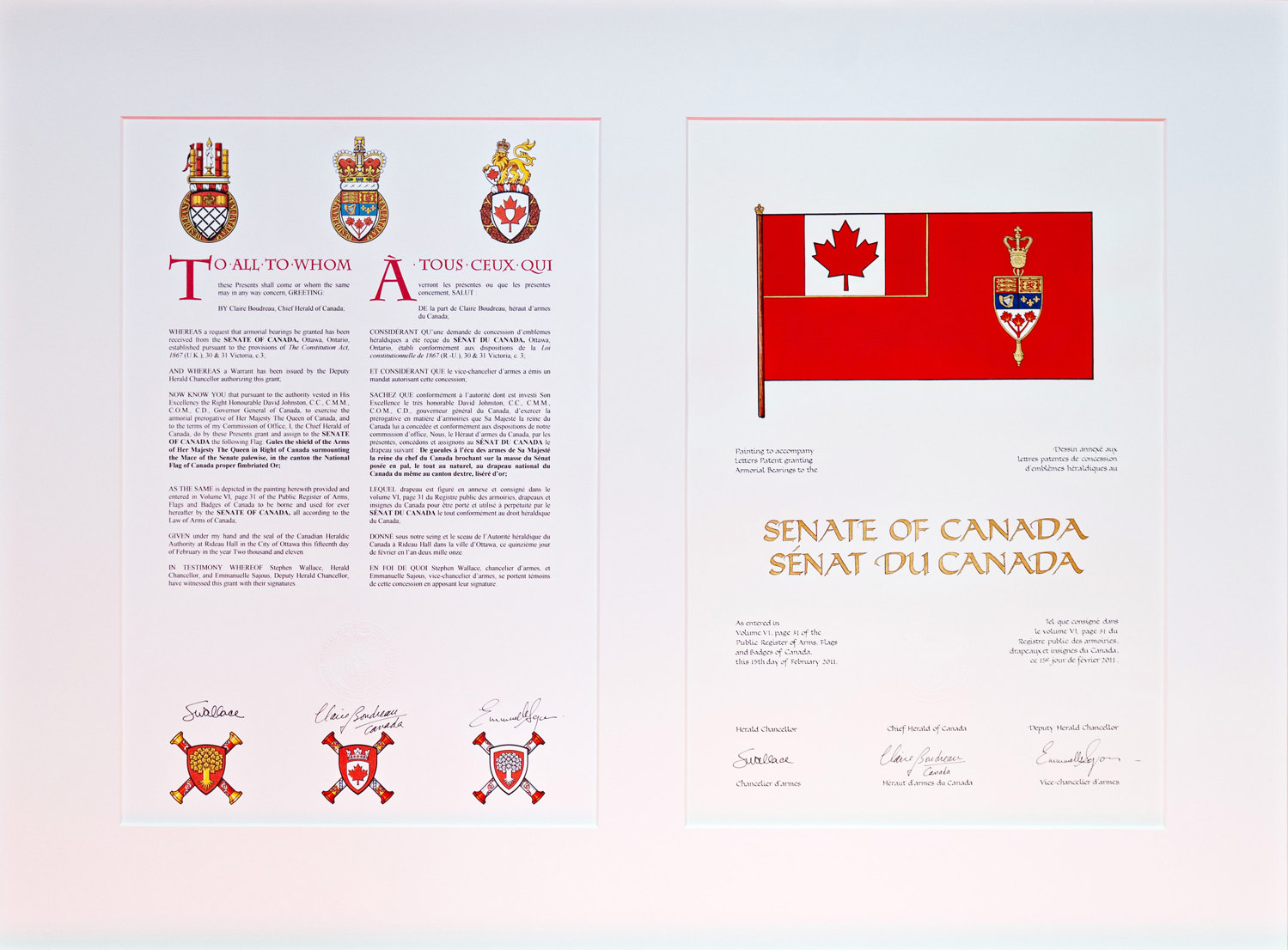 Flag of the Senate of Canada and its Letters Patent